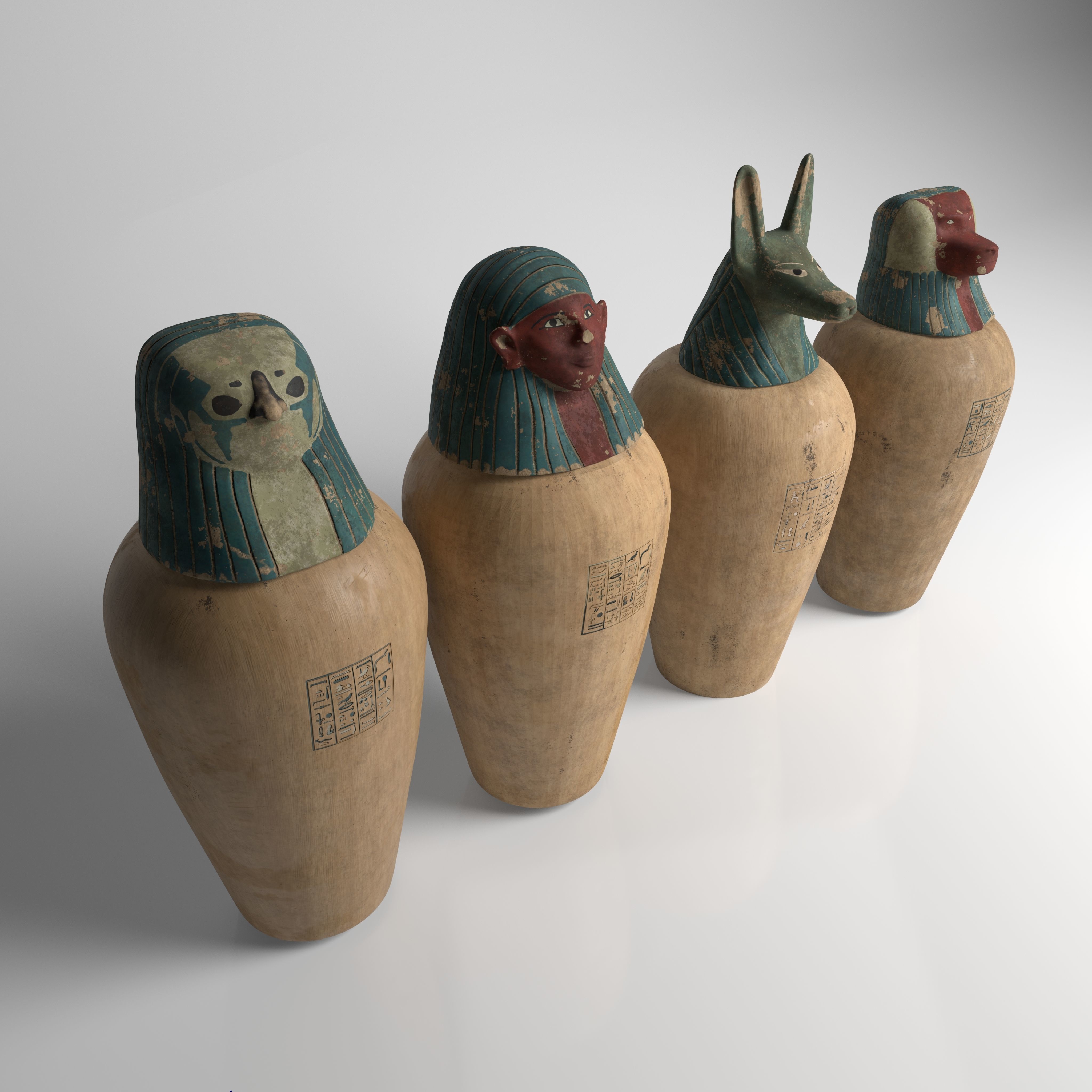 Canopic Jars 3D model | CGTrader