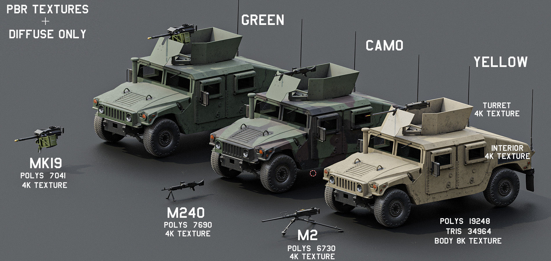 3D model Humvee M1151 VR / AR / low-poly | CGTrader