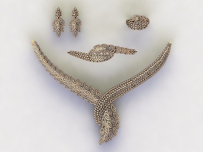 gold jewelry sets 3D model animated | CGTrader