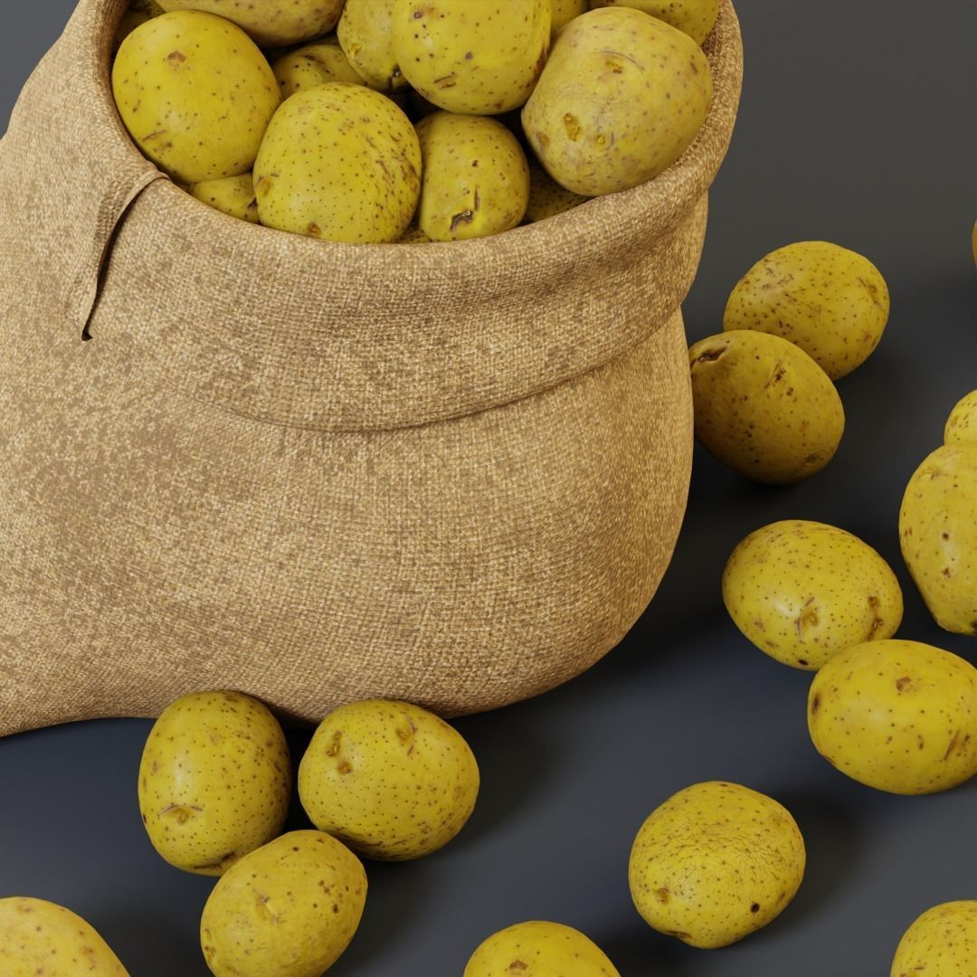 3D model Potatoes in a bag lowpoly VR / AR / low-poly | CGTrader