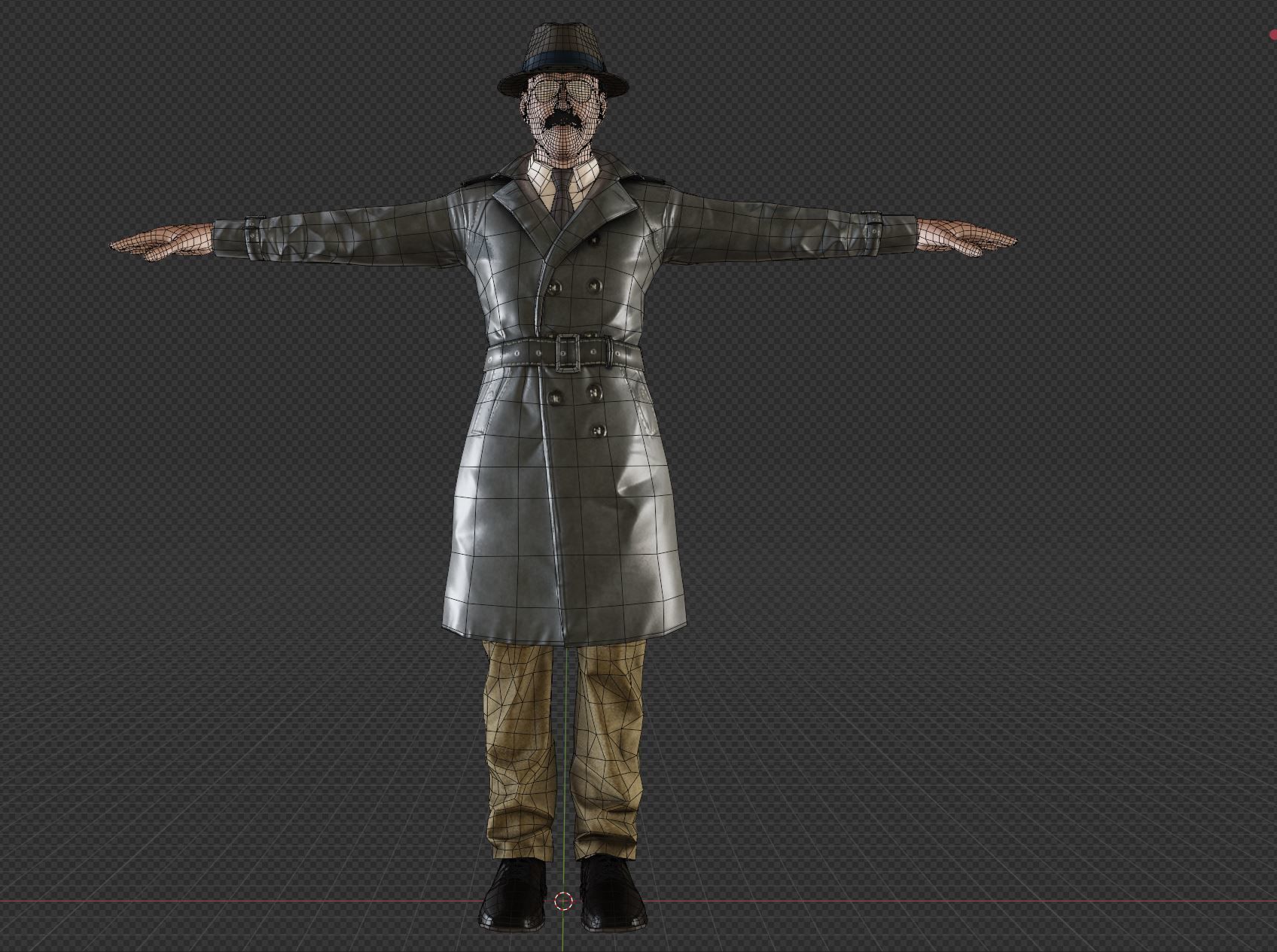 3D model Realistic Detective Officer character rigged 3d model LOW POLY ...