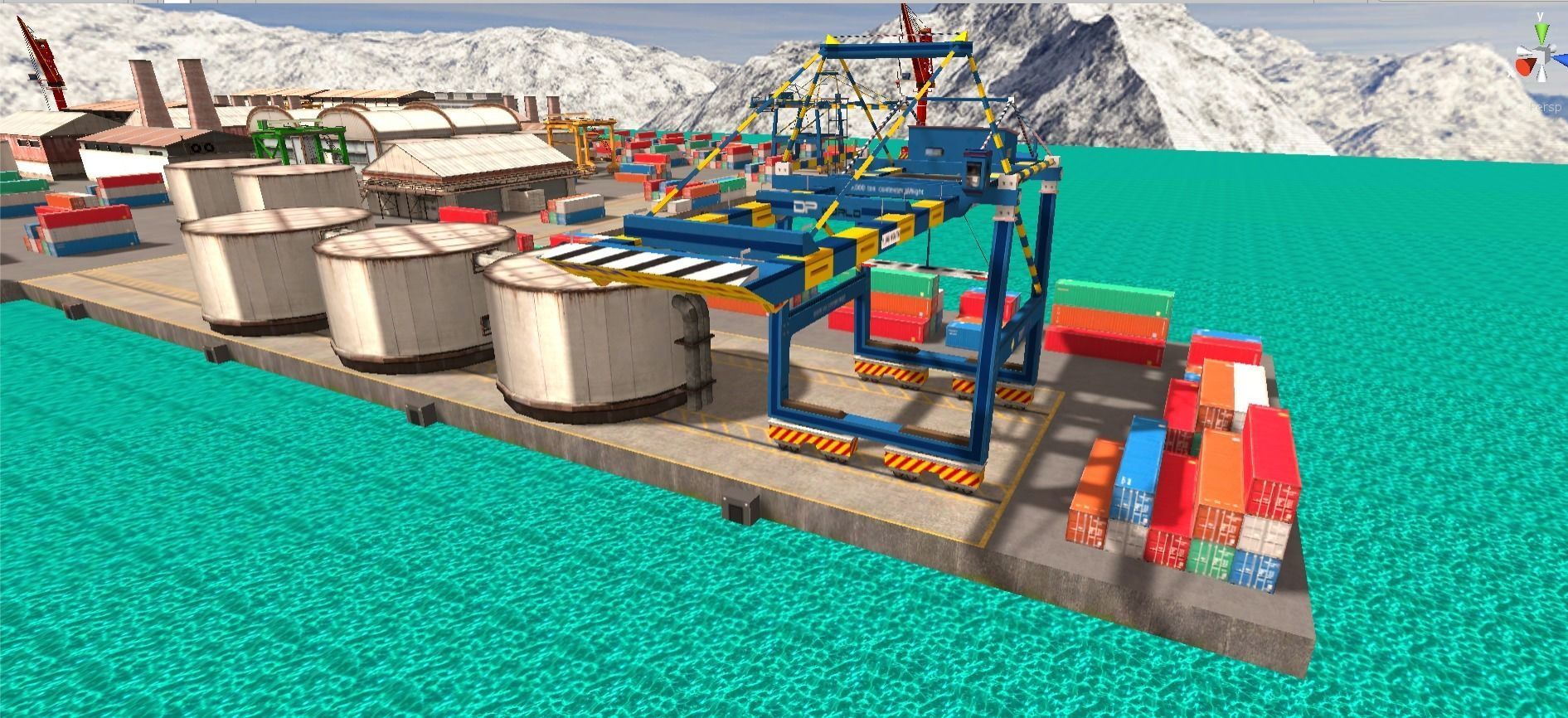 3D model Container Cargo Yard Environment Set VR low-poly 3d model Game ...