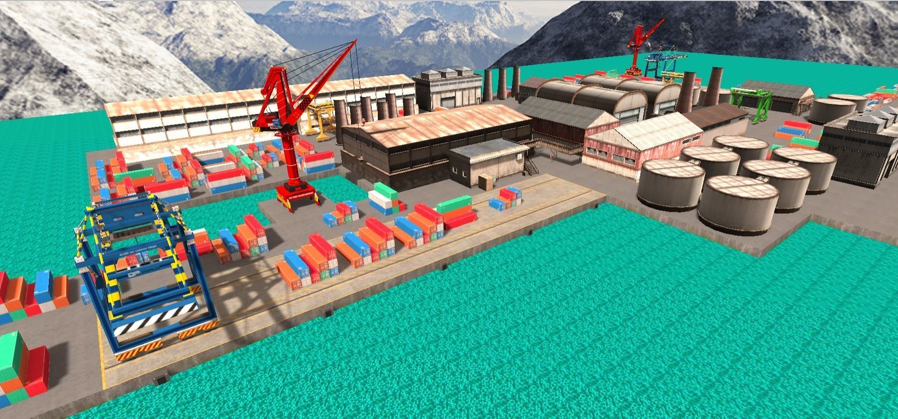 3D model Container Cargo Yard Environment Set VR low-poly 3d model Game ...