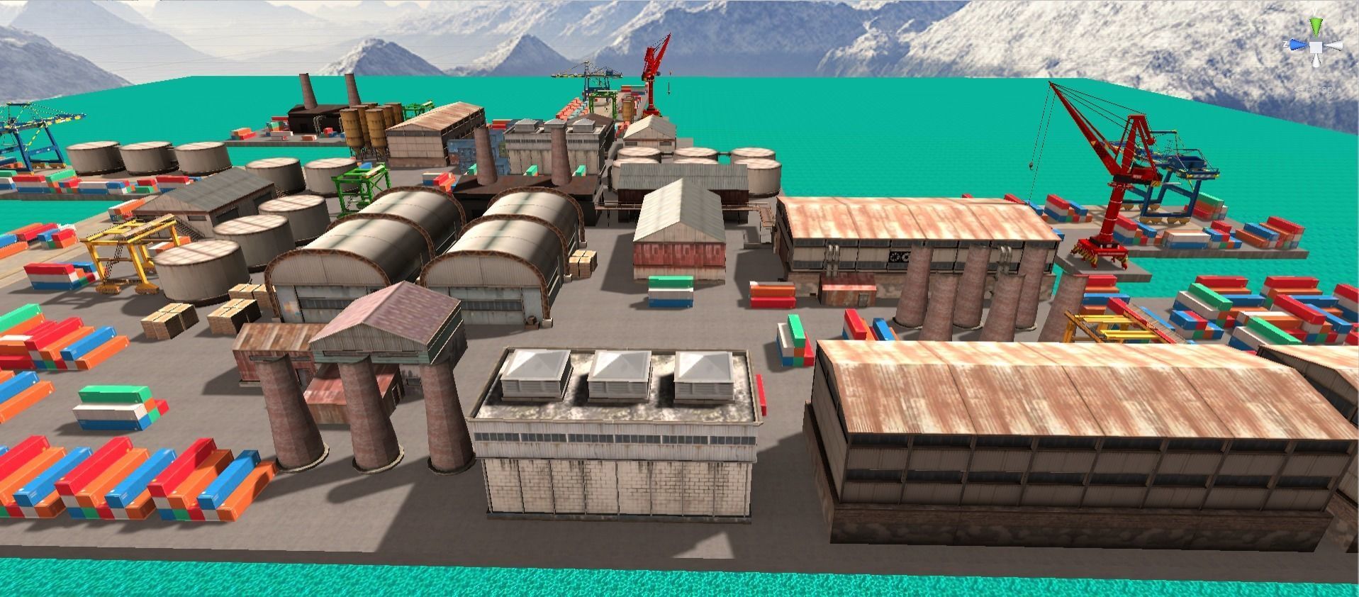 3D model Container Cargo Yard Environment Set VR low-poly 3d model Game ...