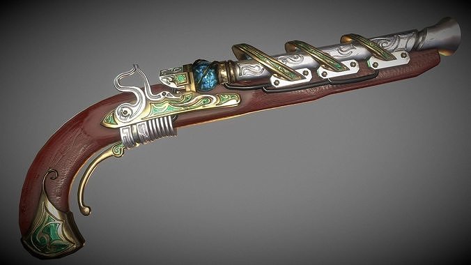 3D model Steampunk CoilLock Pistol VR / AR / low-poly | CGTrader
