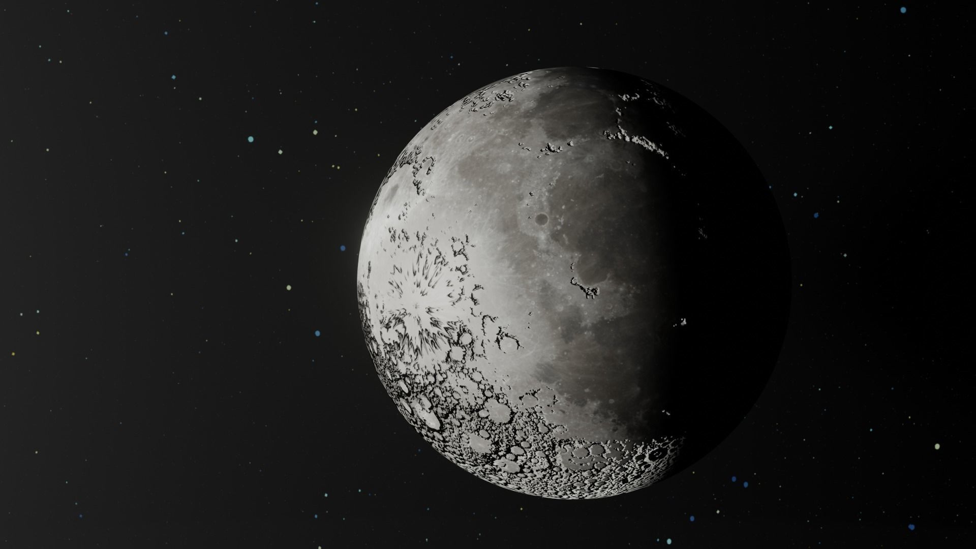 Realistic 3D Moon in space 3D model | CGTrader