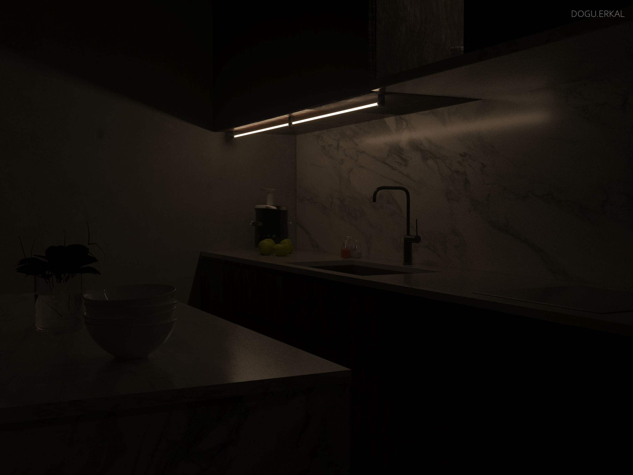 LIGHT KITCHEN DESIGN free 3D model | CGTrader