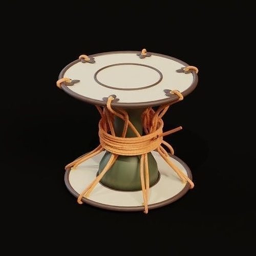 Tsuzumi table with rope 3D model | CGTrader