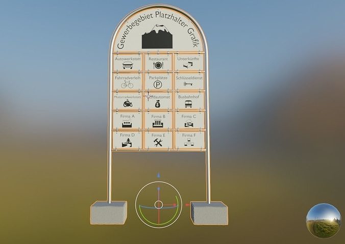 Company Signpost 3 Columns High-Poly Version 3D model | CGTrader