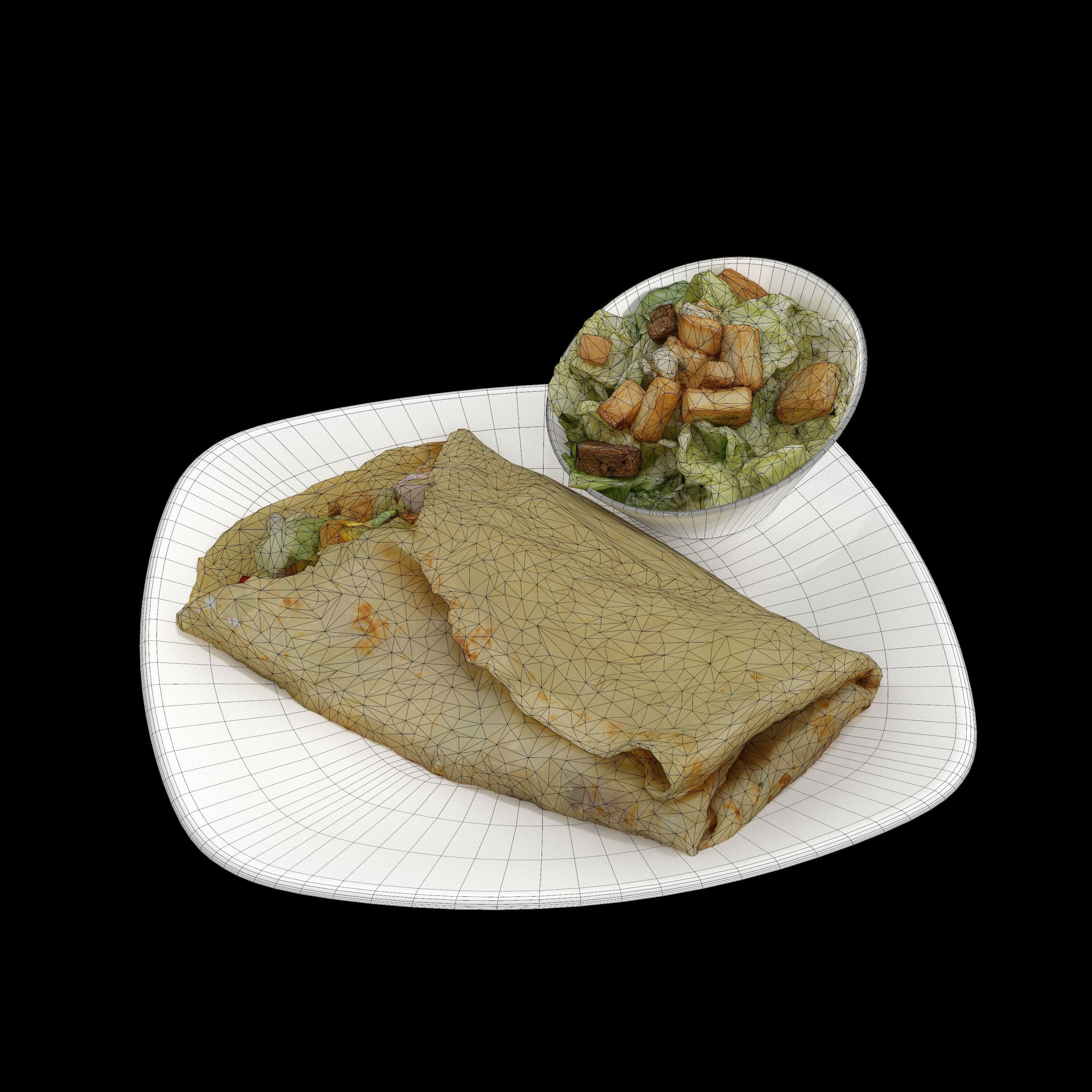 3D model Chipotle chicken crepe VR / AR / low-poly | CGTrader
