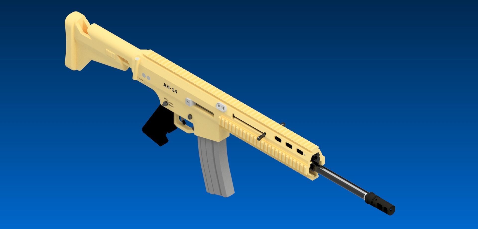 AH-14 Assault Rifle 3D model | CGTrader