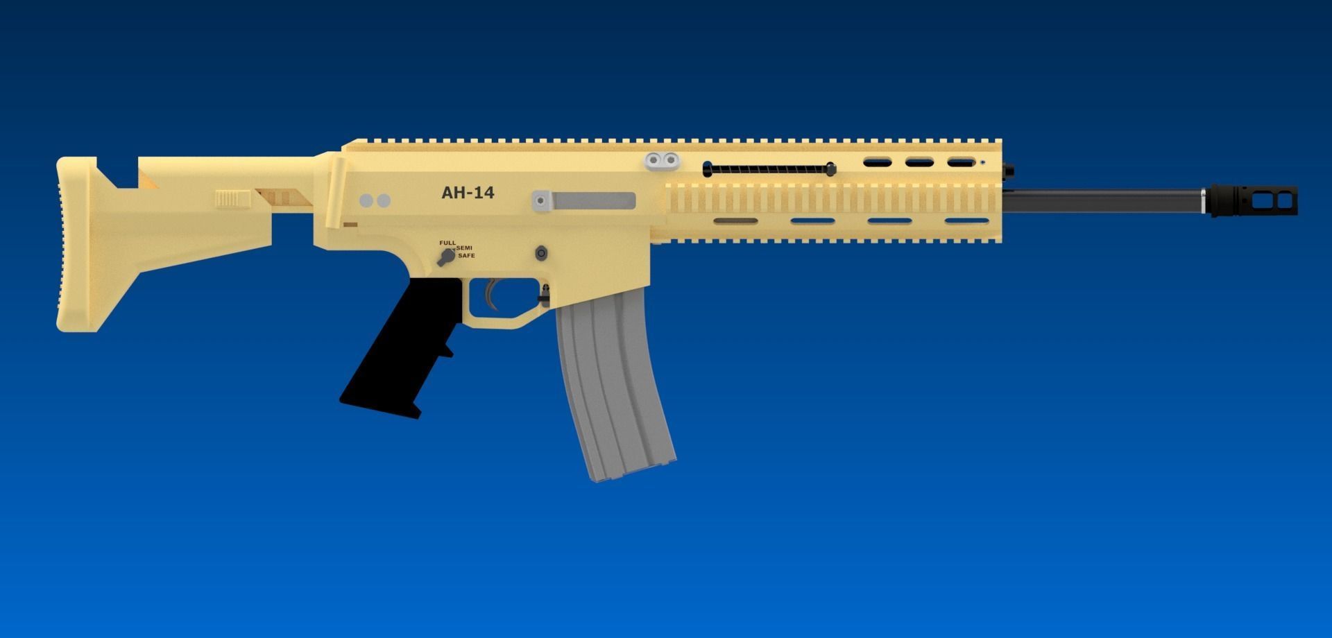 AH-14 Assault Rifle 3D model | CGTrader