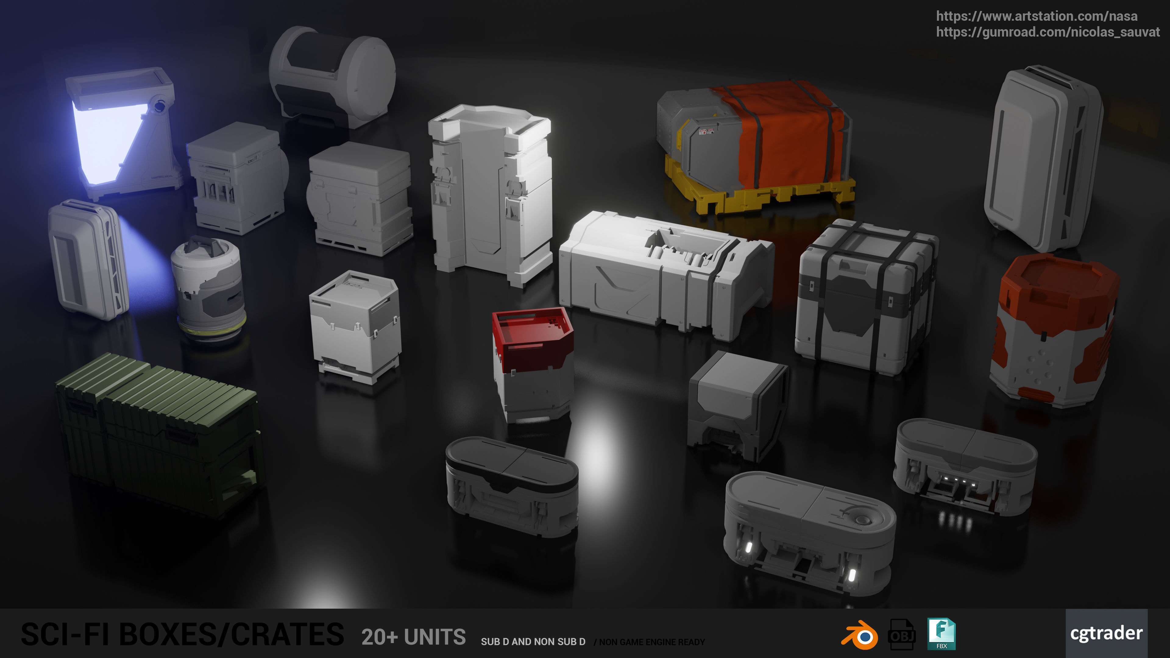 SCI-FI BOXES KIT 3D model | CGTrader