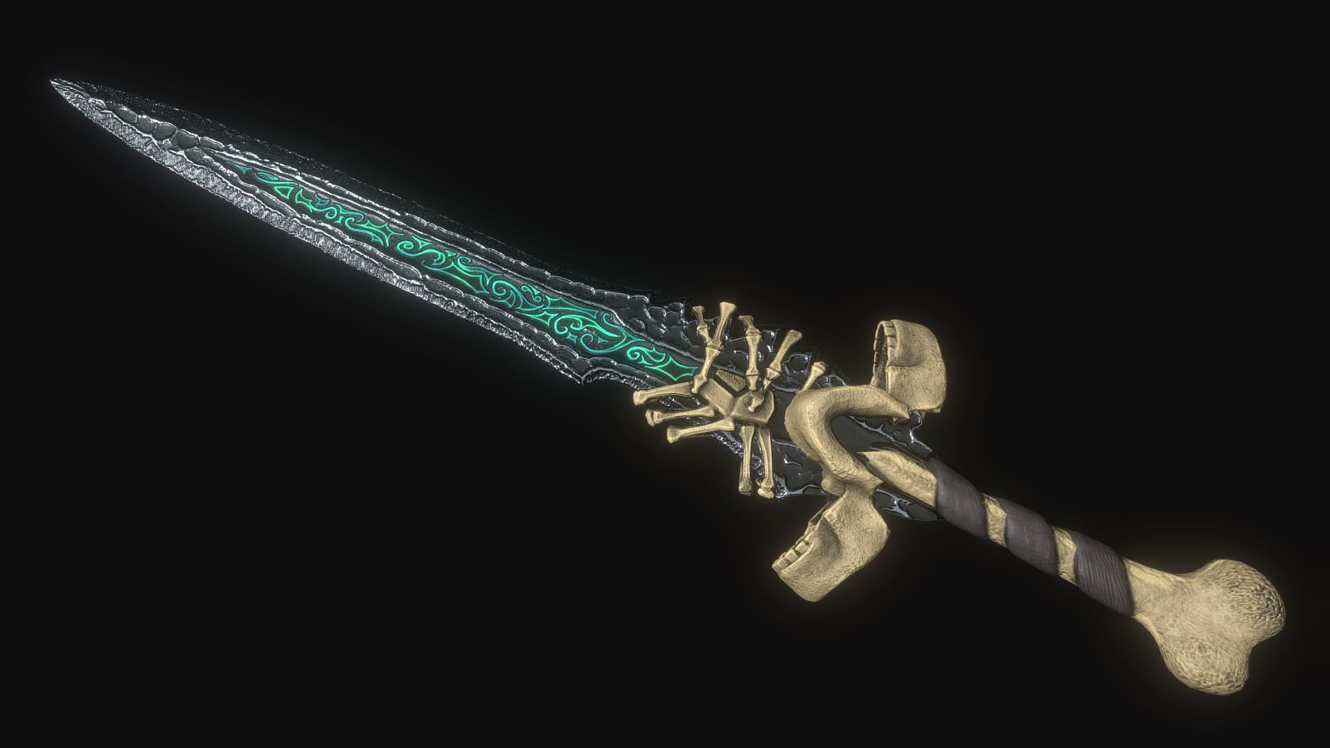 Skeleton Longsword 3D model | CGTrader