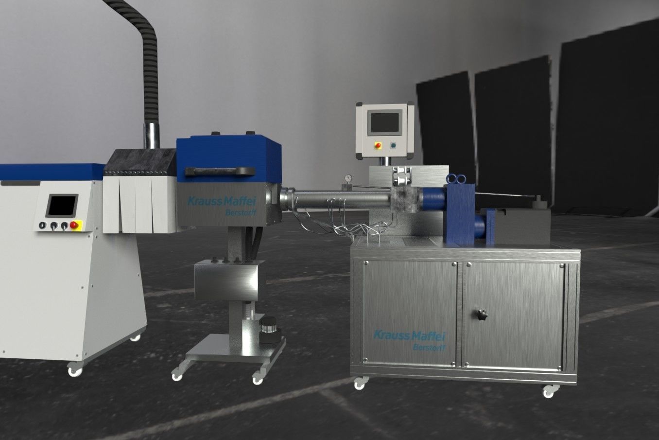 3D model KraussMaffei Berstorff extruder machine VR / AR / low-poly ...