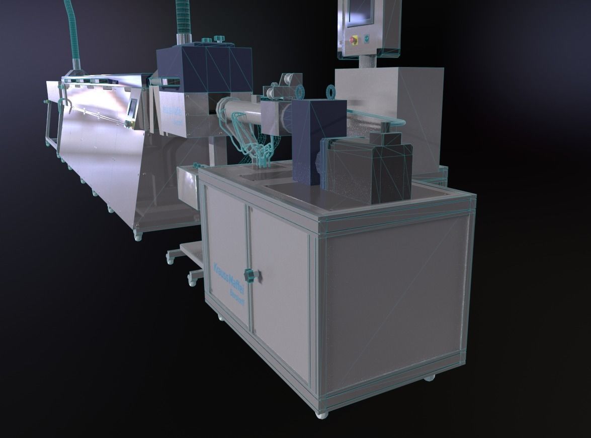 3D model KraussMaffei Berstorff extruder machine VR / AR / low-poly ...
