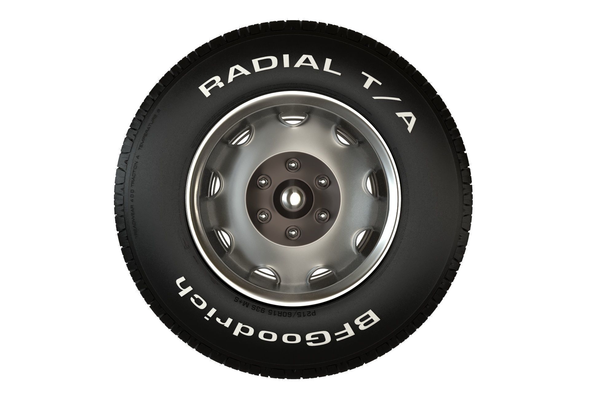 American 1971 Classic Rim and classic bf goodrich tire 3D model | CGTrader