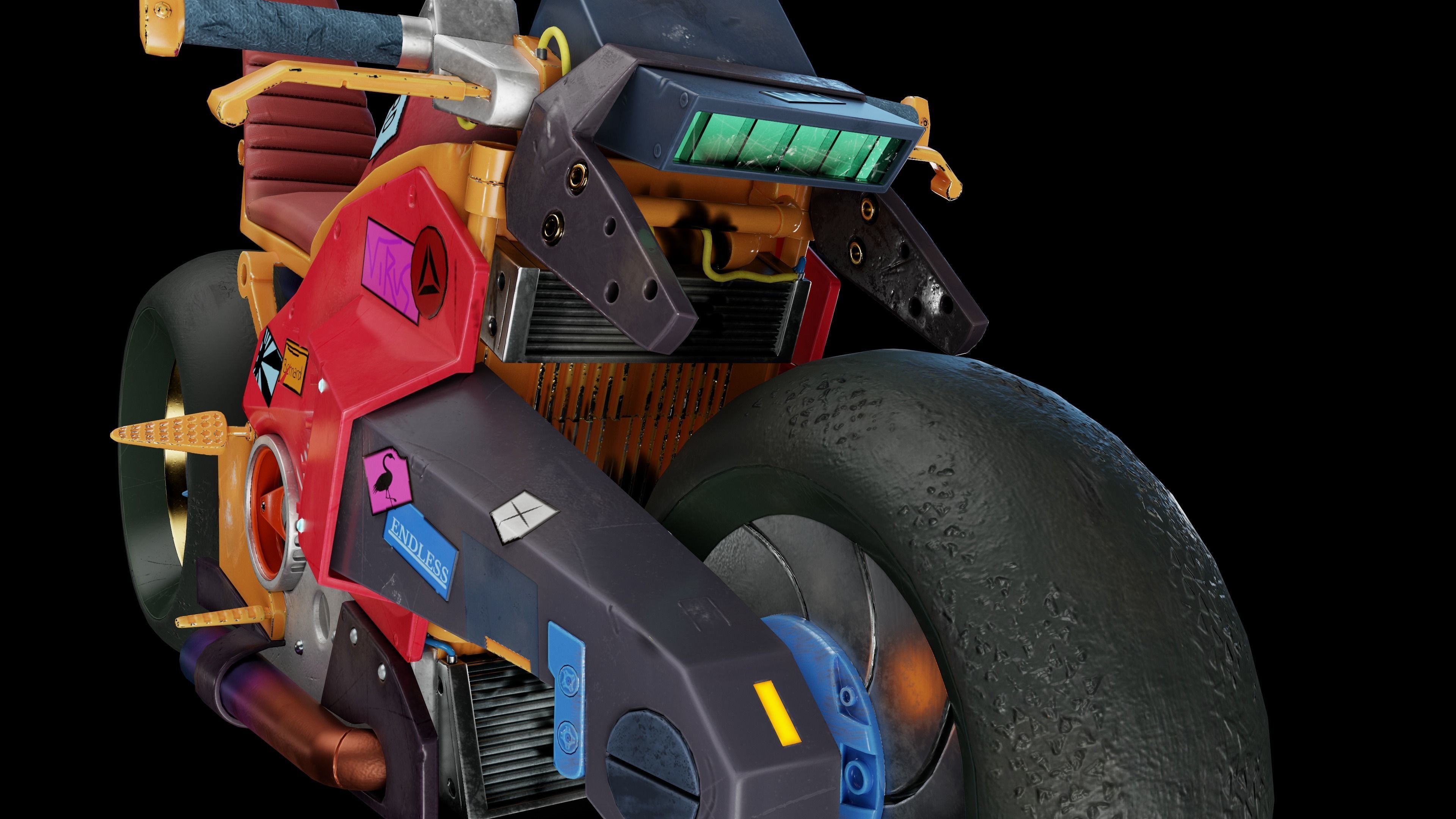 3D model Cyberpunk Motorcycle - Nightcrawler VR / AR / low-poly | CGTrader