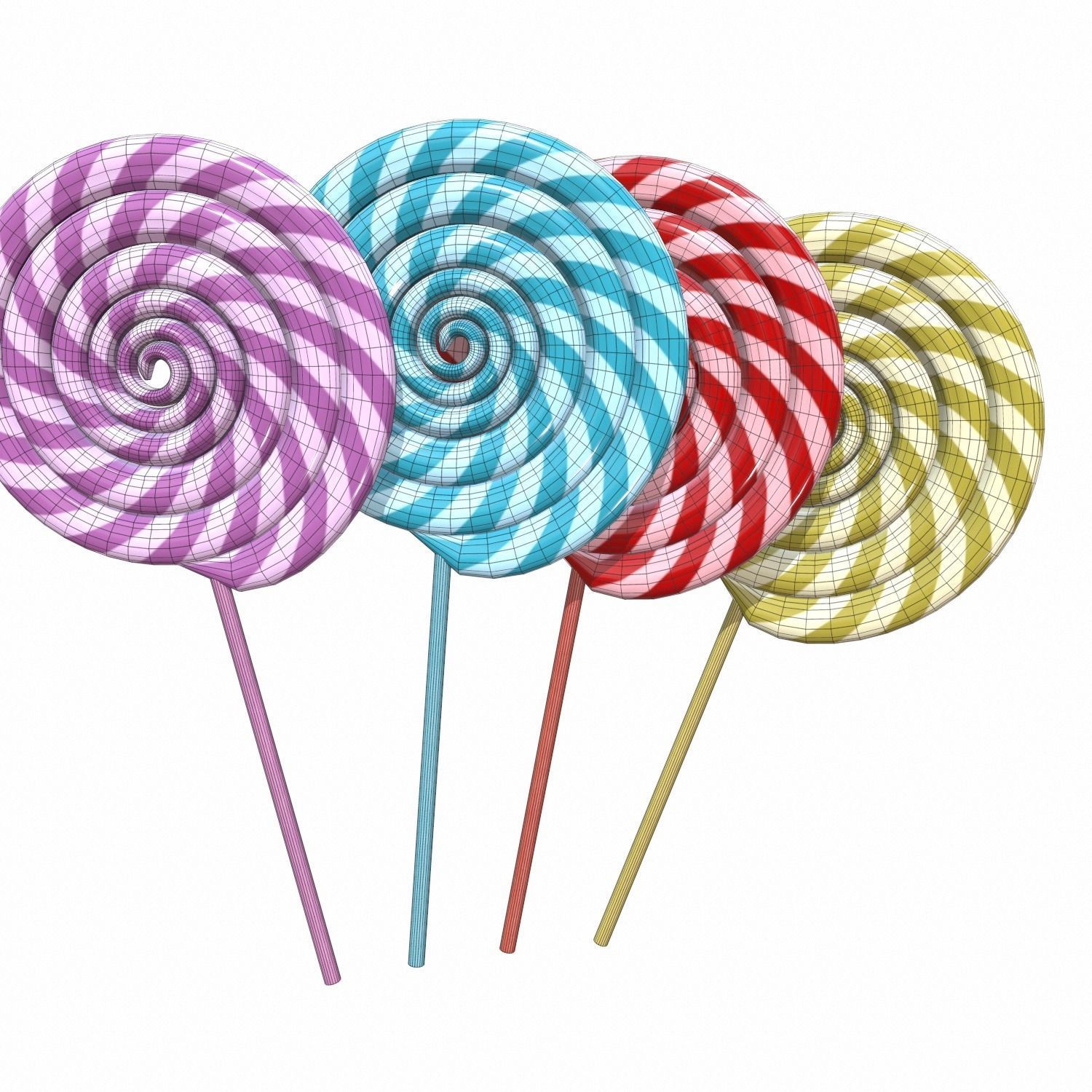 3D model Christmas swirl lollipop VR / AR / low-poly | CGTrader