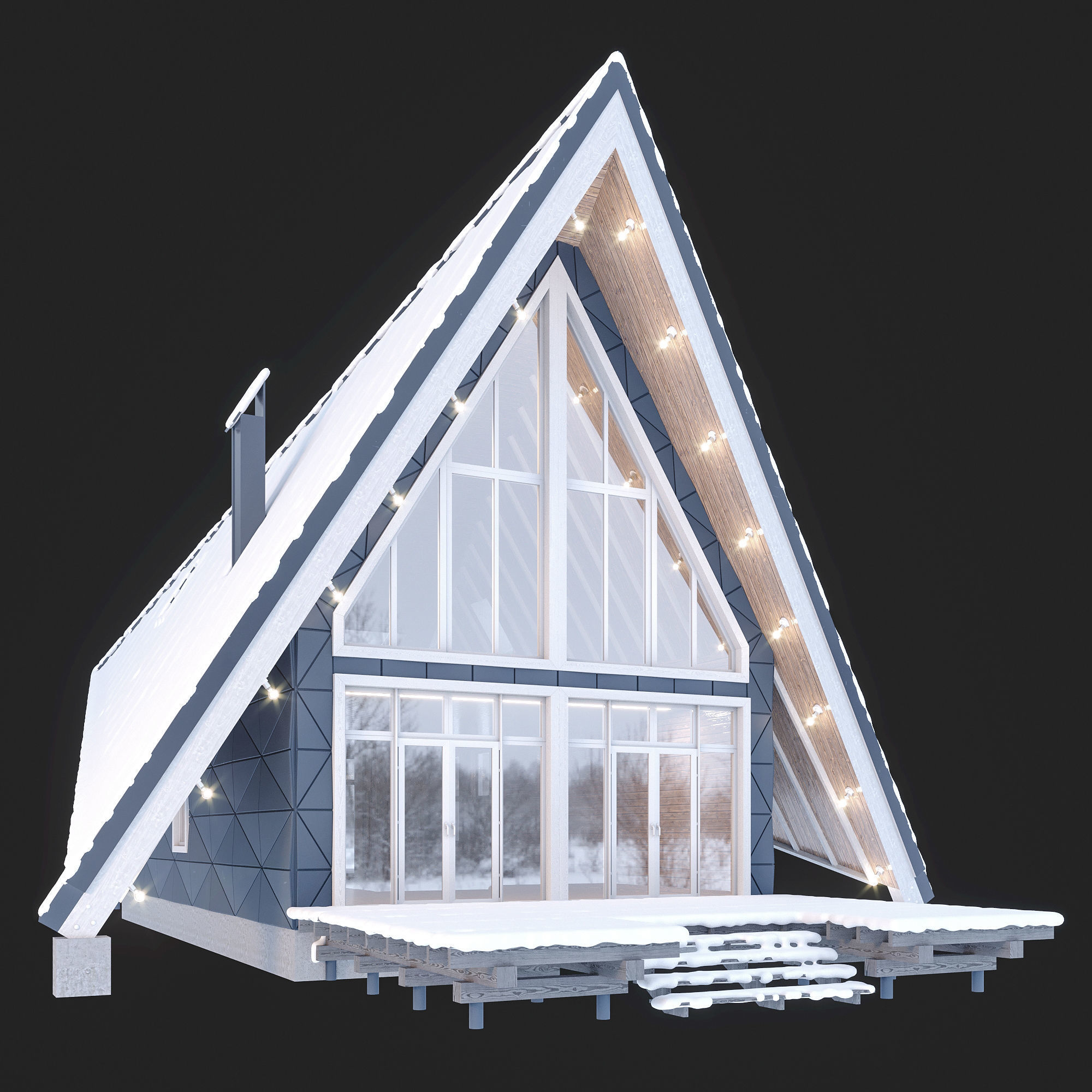 Winter house in the forest 3D model | CGTrader