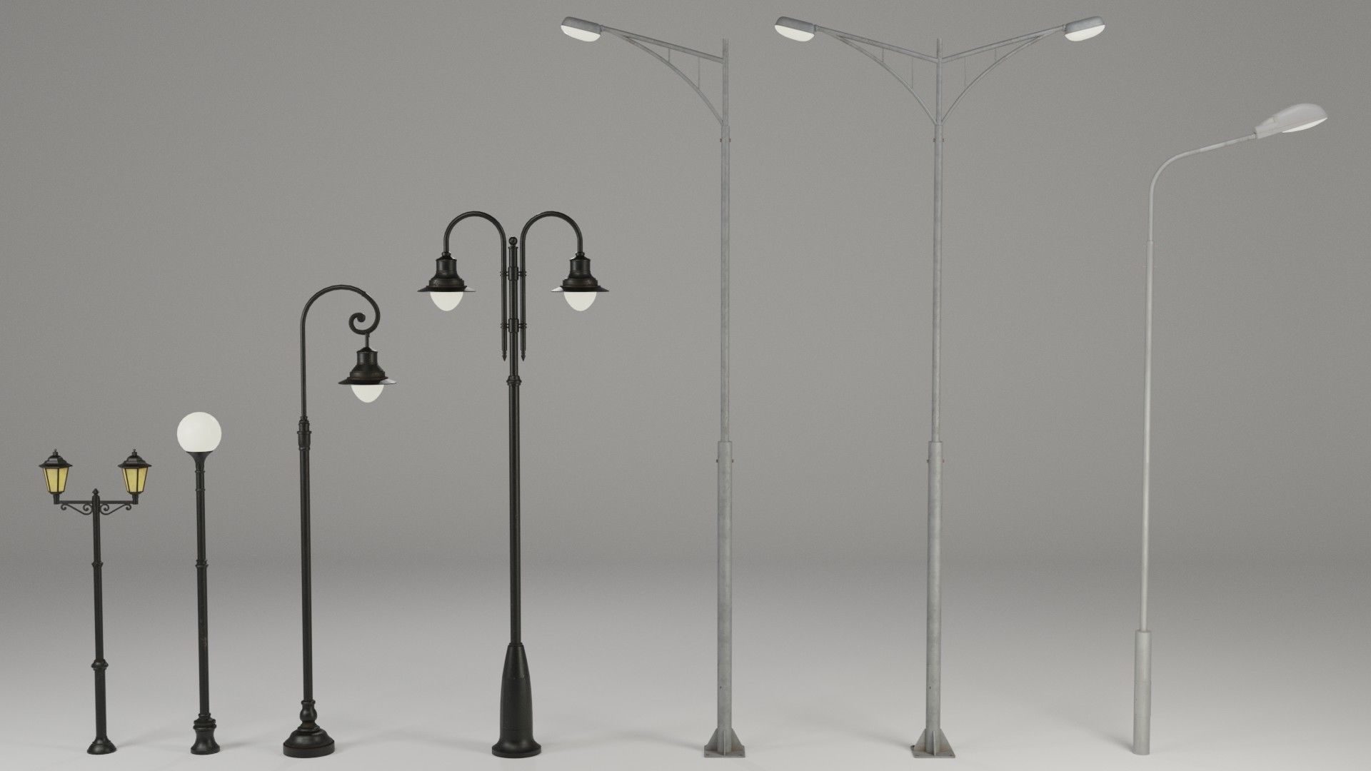 3D model Street Lights - low poly VR / AR / low-poly | CGTrader