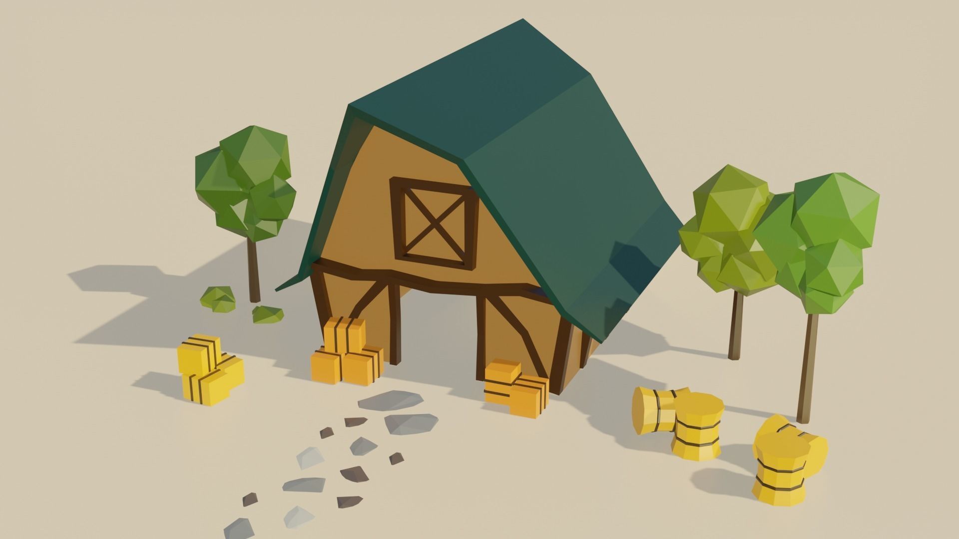 3D model Farmland Themed LOW POLY Collection VR / AR / low-poly | CGTrader