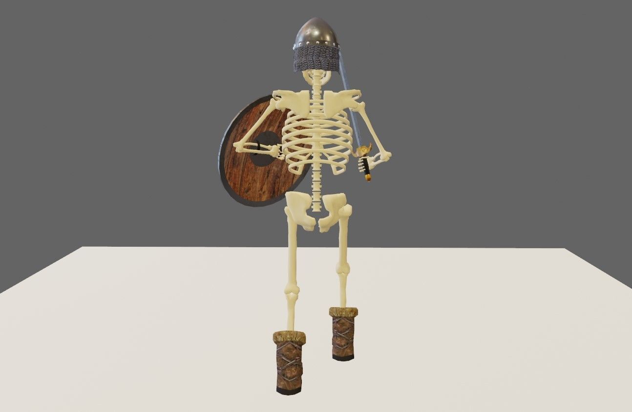 Skeleton Warrior Medieval Animated 3D model animated rigged | CGTrader