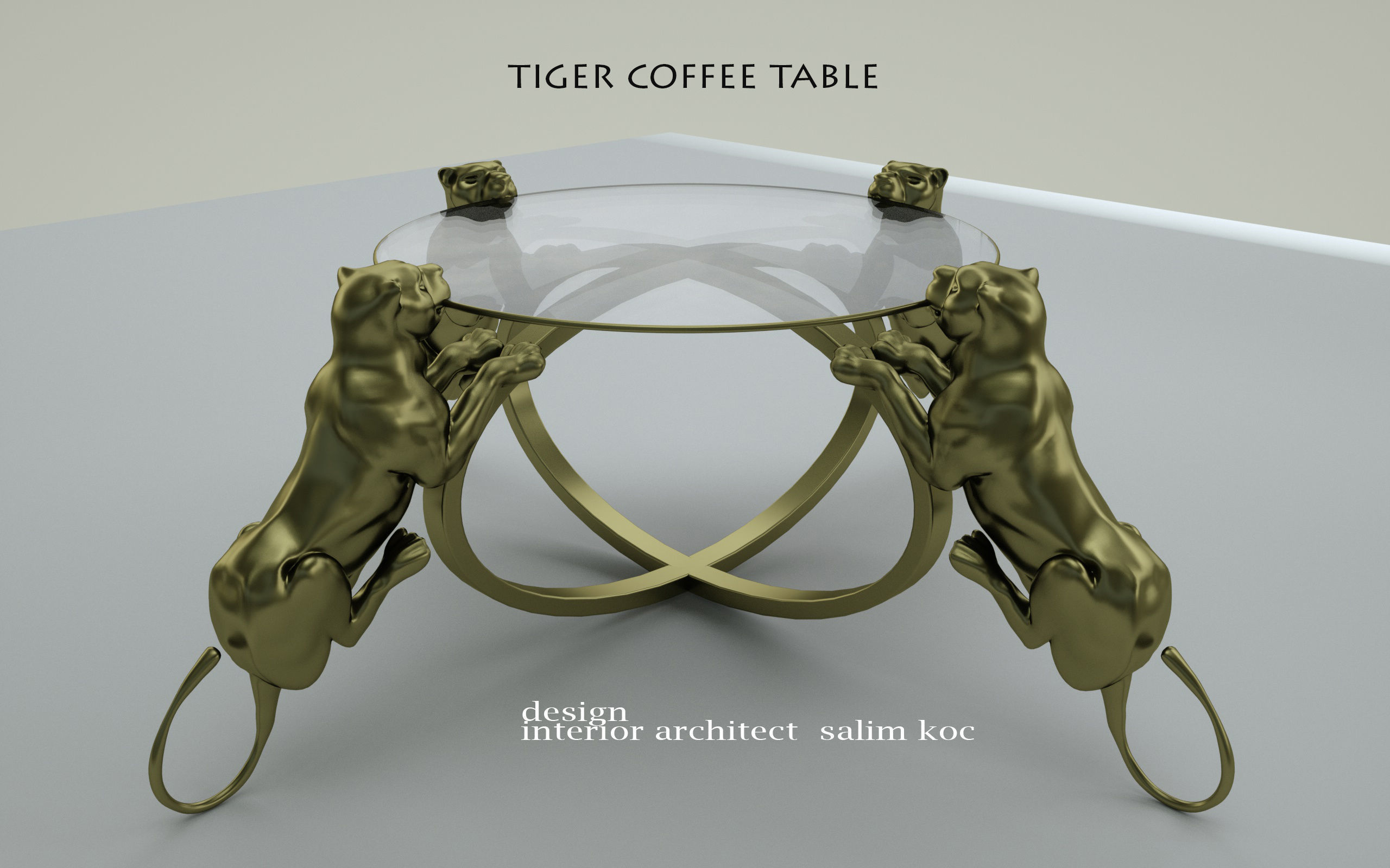 tiger coffee table 3D model | CGTrader