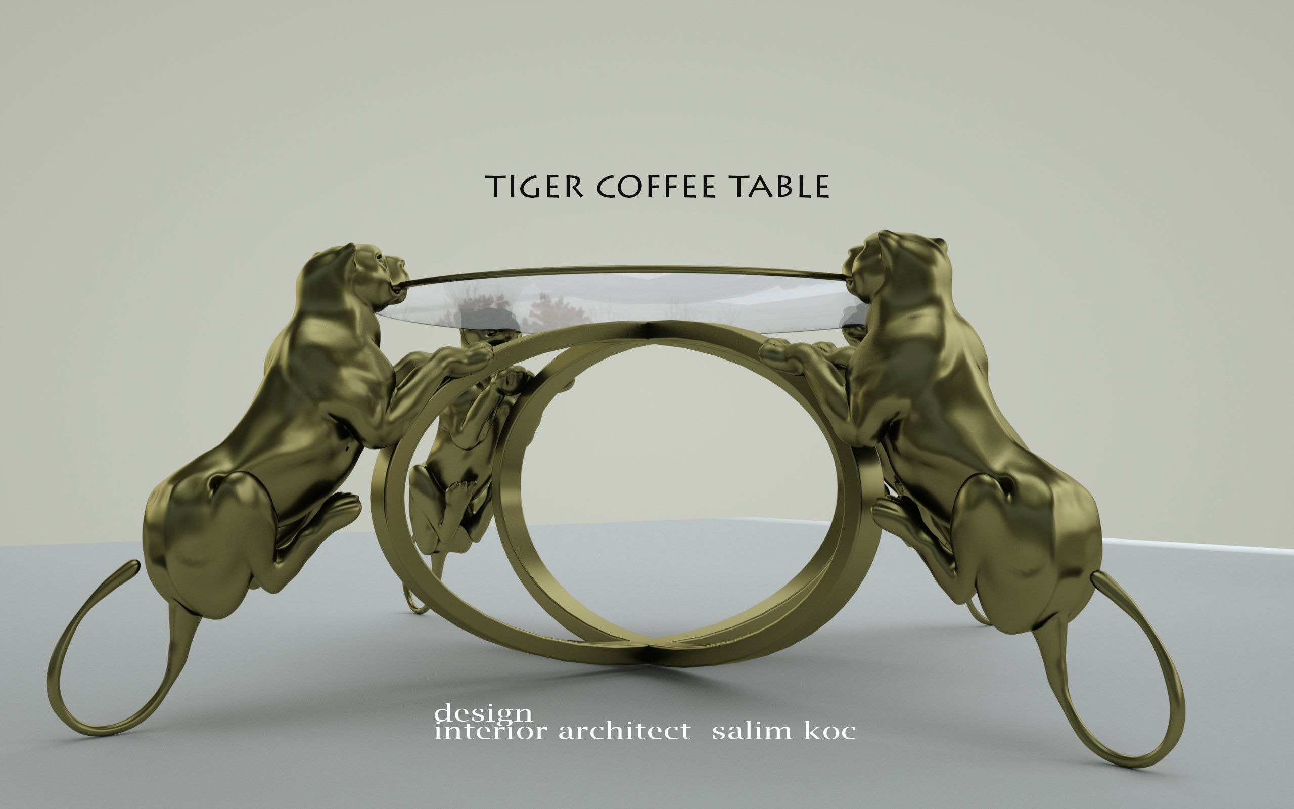 tiger coffee table 3D model | CGTrader