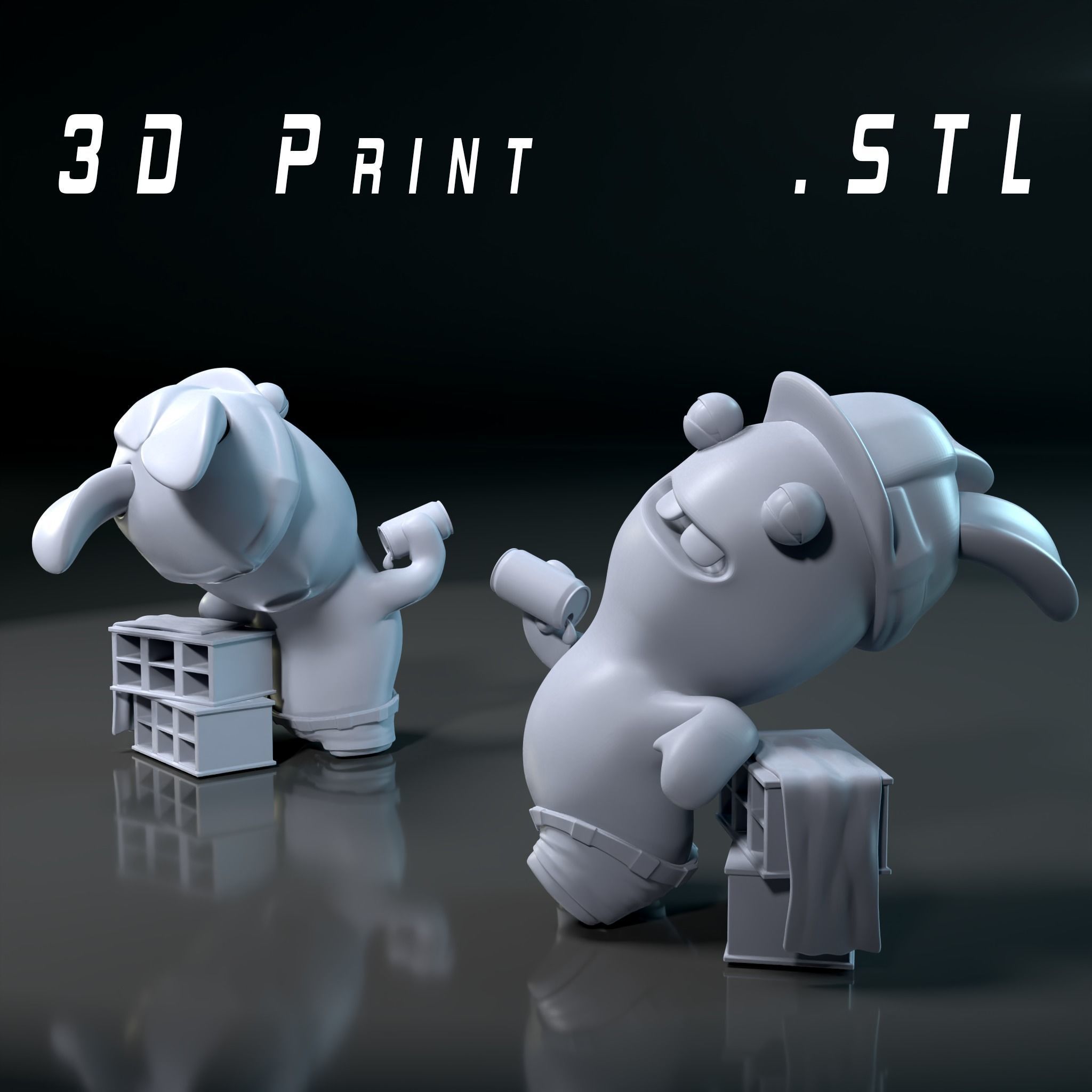Raving Rabbids 3D model 3D printable | CGTrader