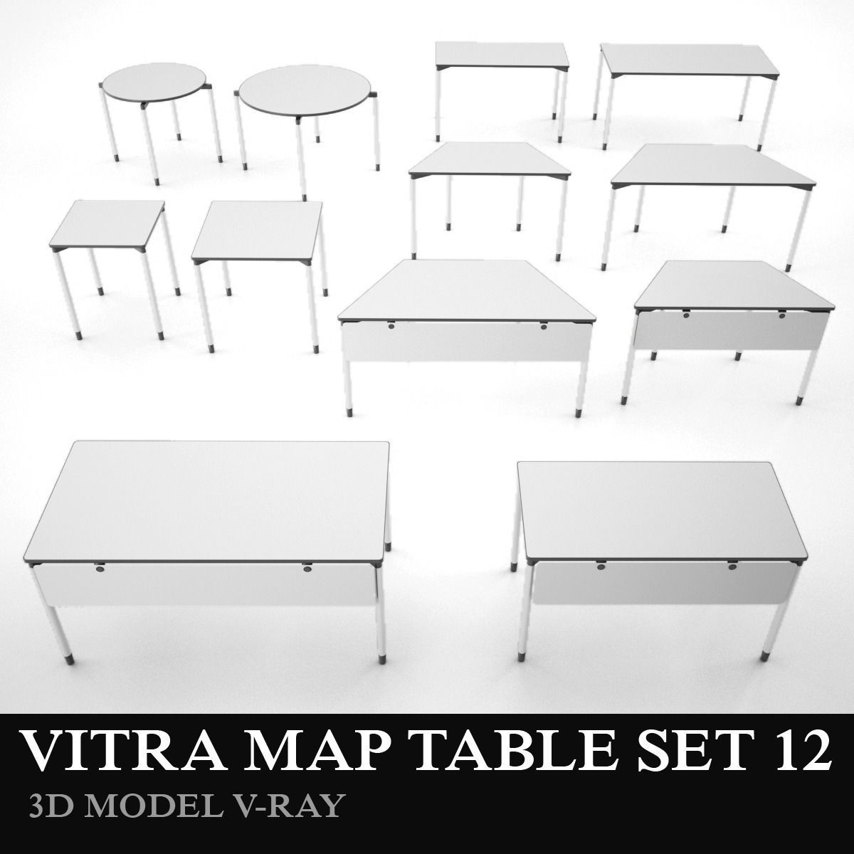 Vitra Map Table Collection 3D model | CGTrader