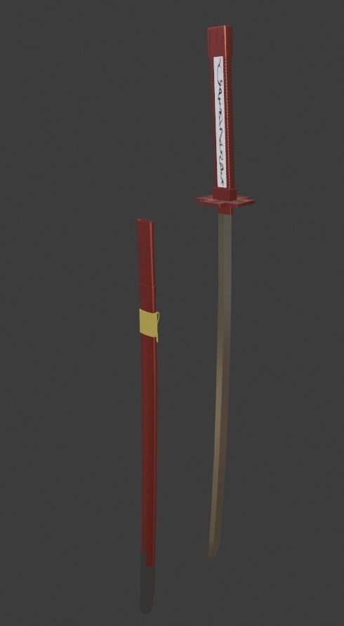 Akames Samurai Sword 3D model | CGTrader