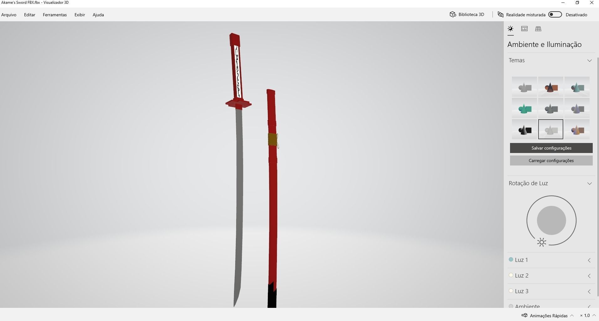 Akames Samurai Sword 3D model | CGTrader