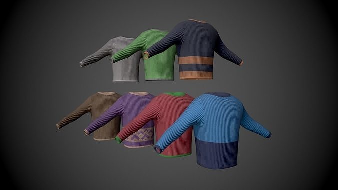 3D model Colored Sweaters VR / AR / low-poly | CGTrader