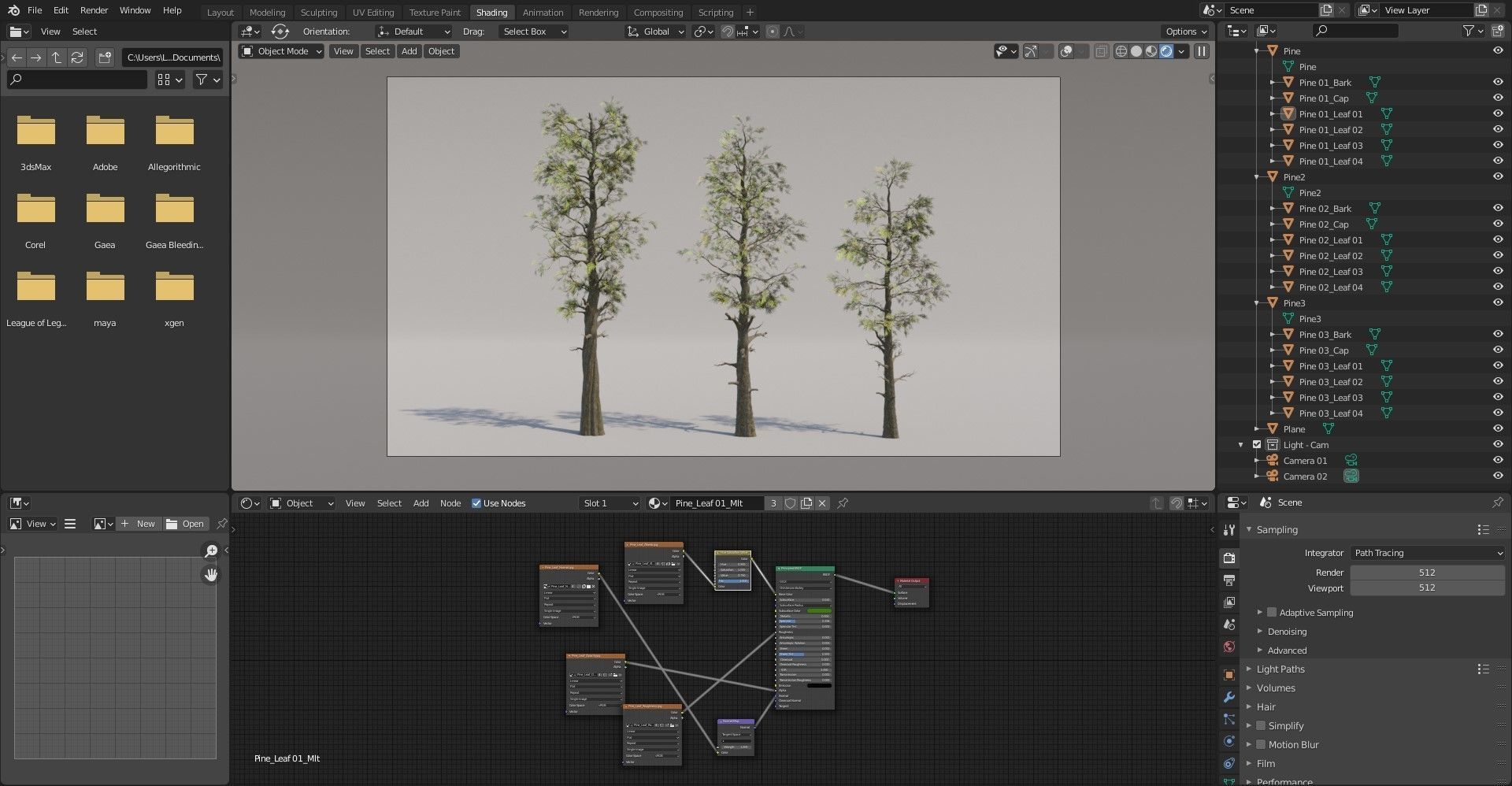 Trio of Large Pine Trees free 3D model | CGTrader