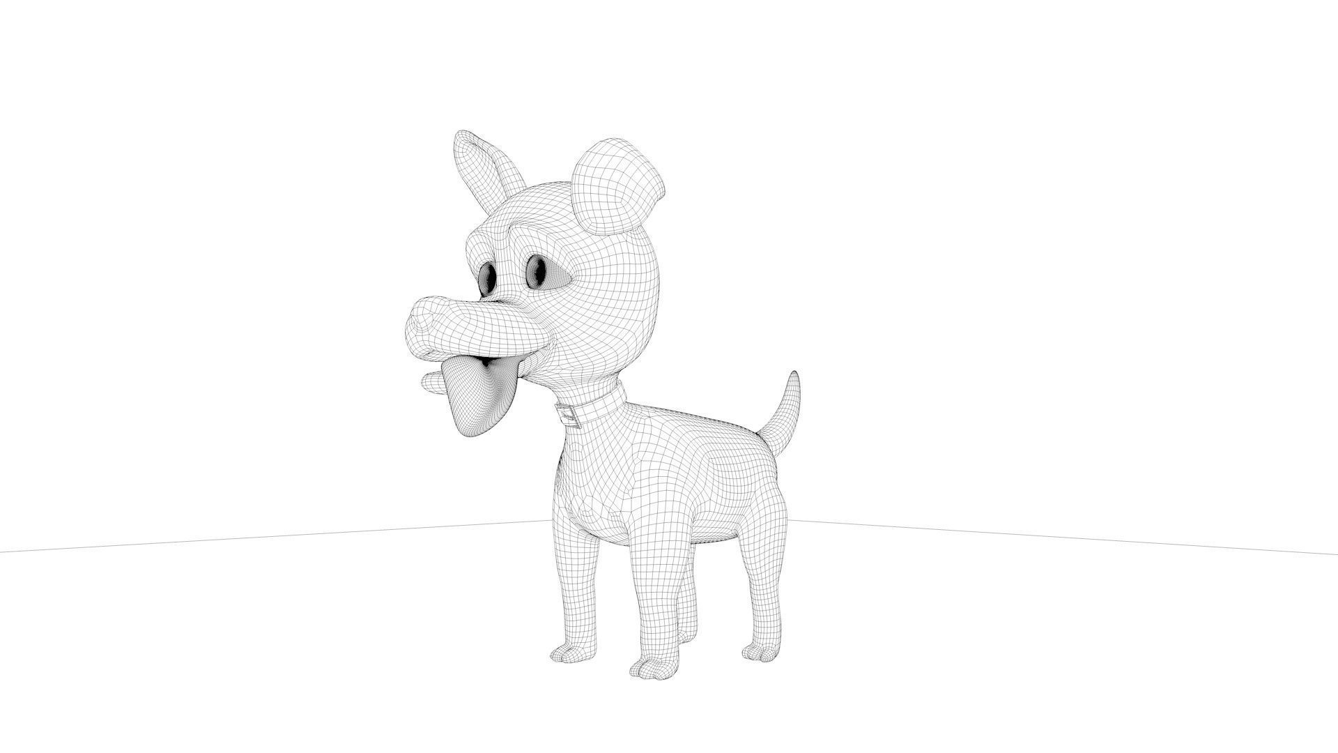White Dog Figure 3D model 3D printable | CGTrader