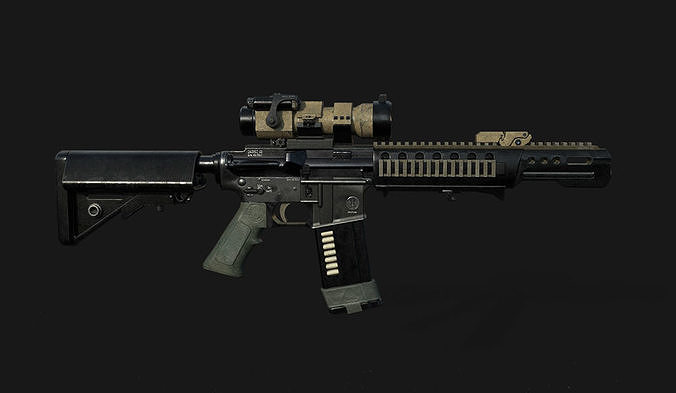 3D model low-poly M16A custom rifle VR / AR / low-poly | CGTrader
