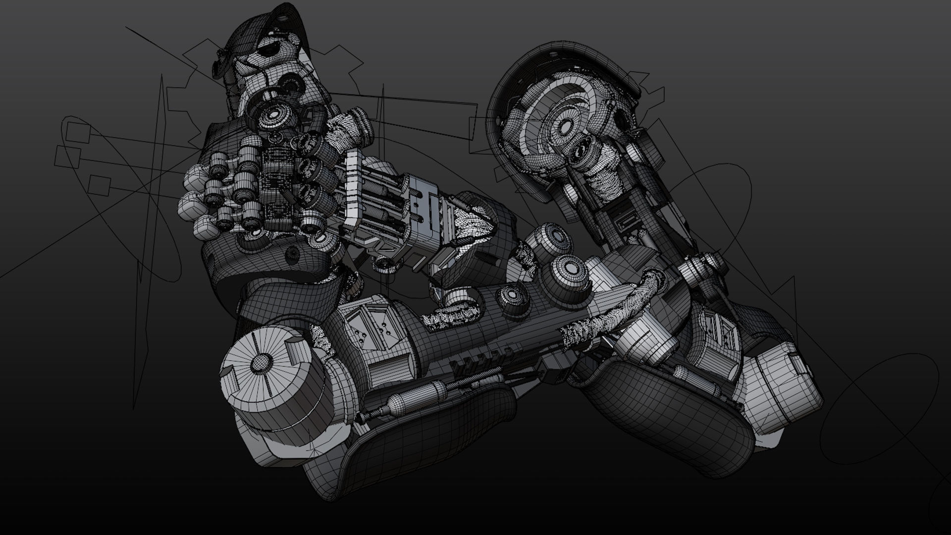 FPS Hand mechanical 05 3D model animated rigged | CGTrader