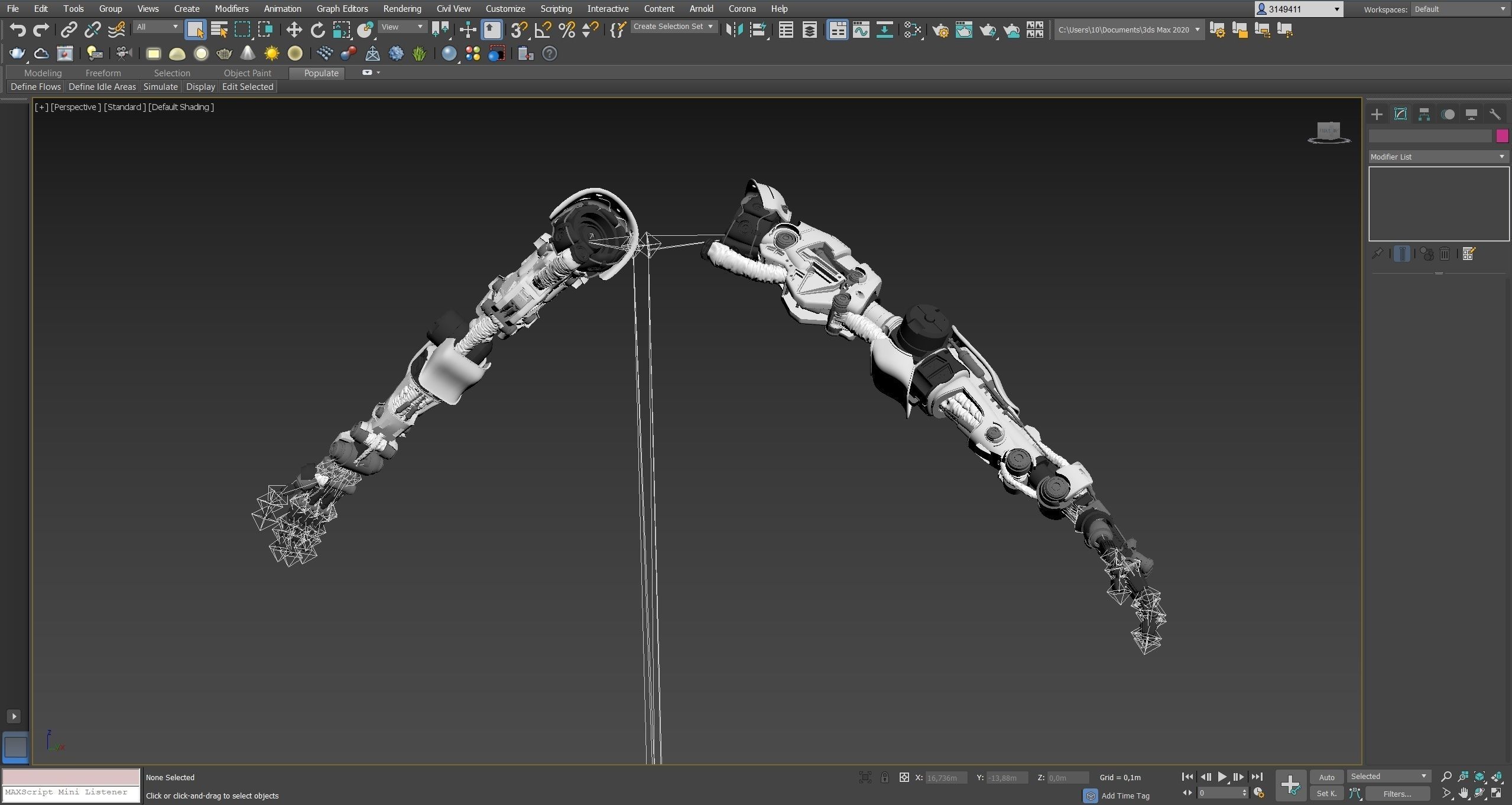 FPS Hand mechanical 05 3D model animated rigged | CGTrader