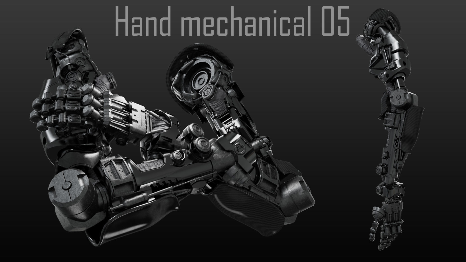 FPS Hand mechanical 05 3D model animated rigged | CGTrader