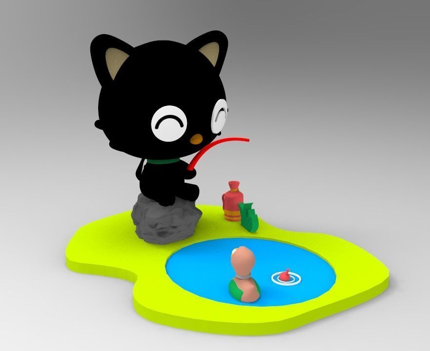 CHOCOCAT PESCANDO Amigo Hello Kitty 3D model 3D printable | CGTrader