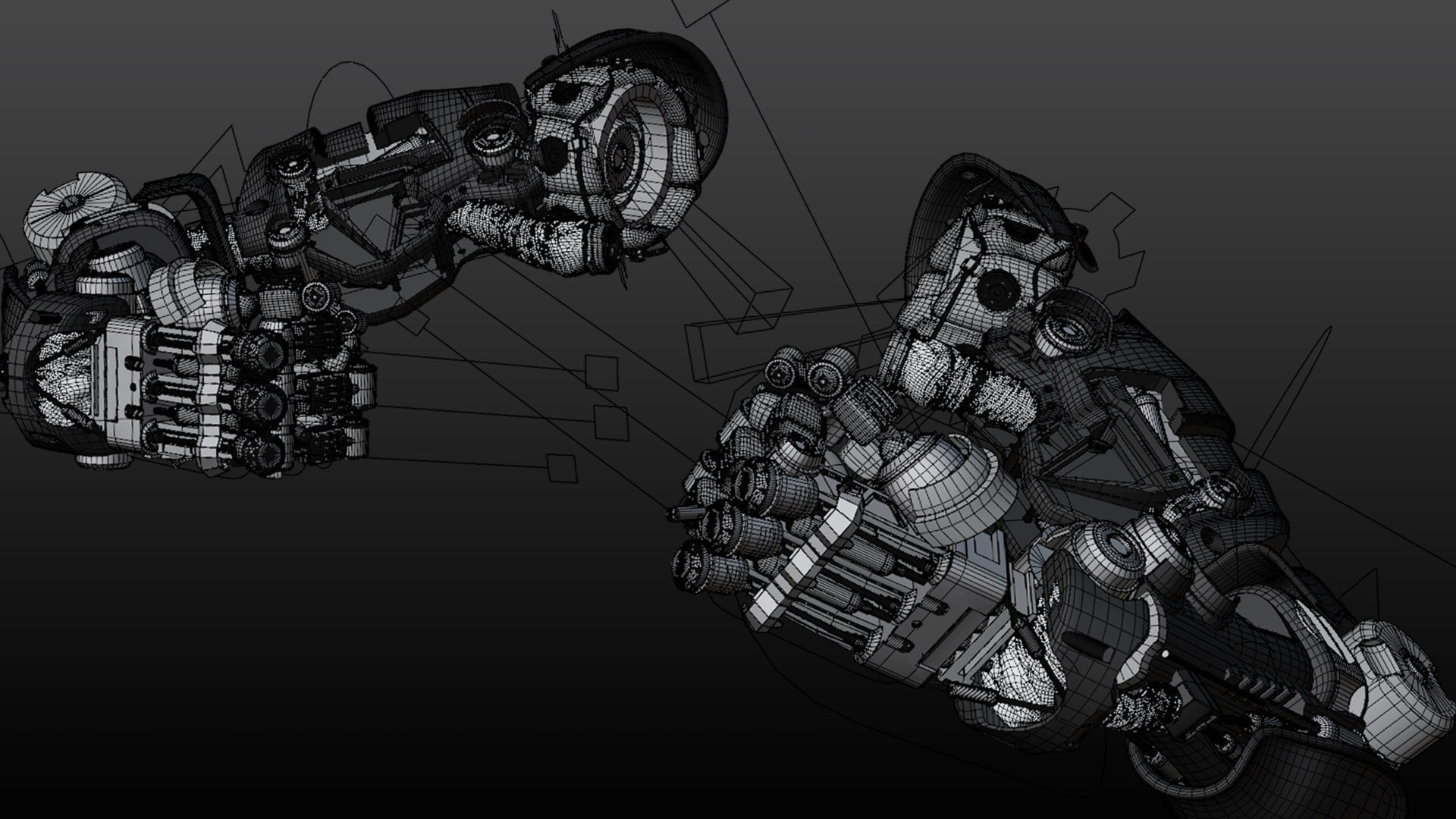 Hand Robotic 06 3D model animated rigged | CGTrader