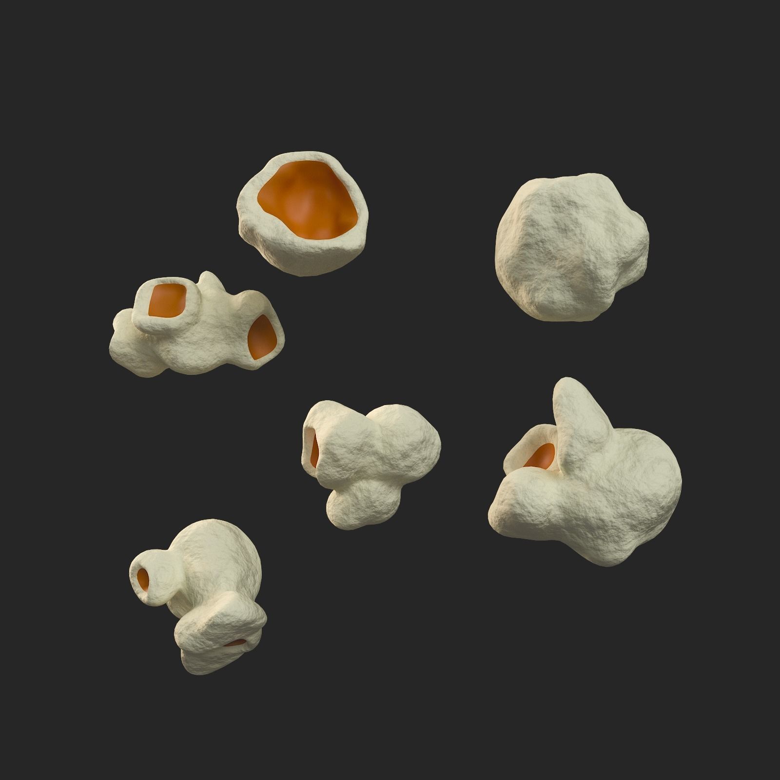 Popcorn kernels 3D model | CGTrader