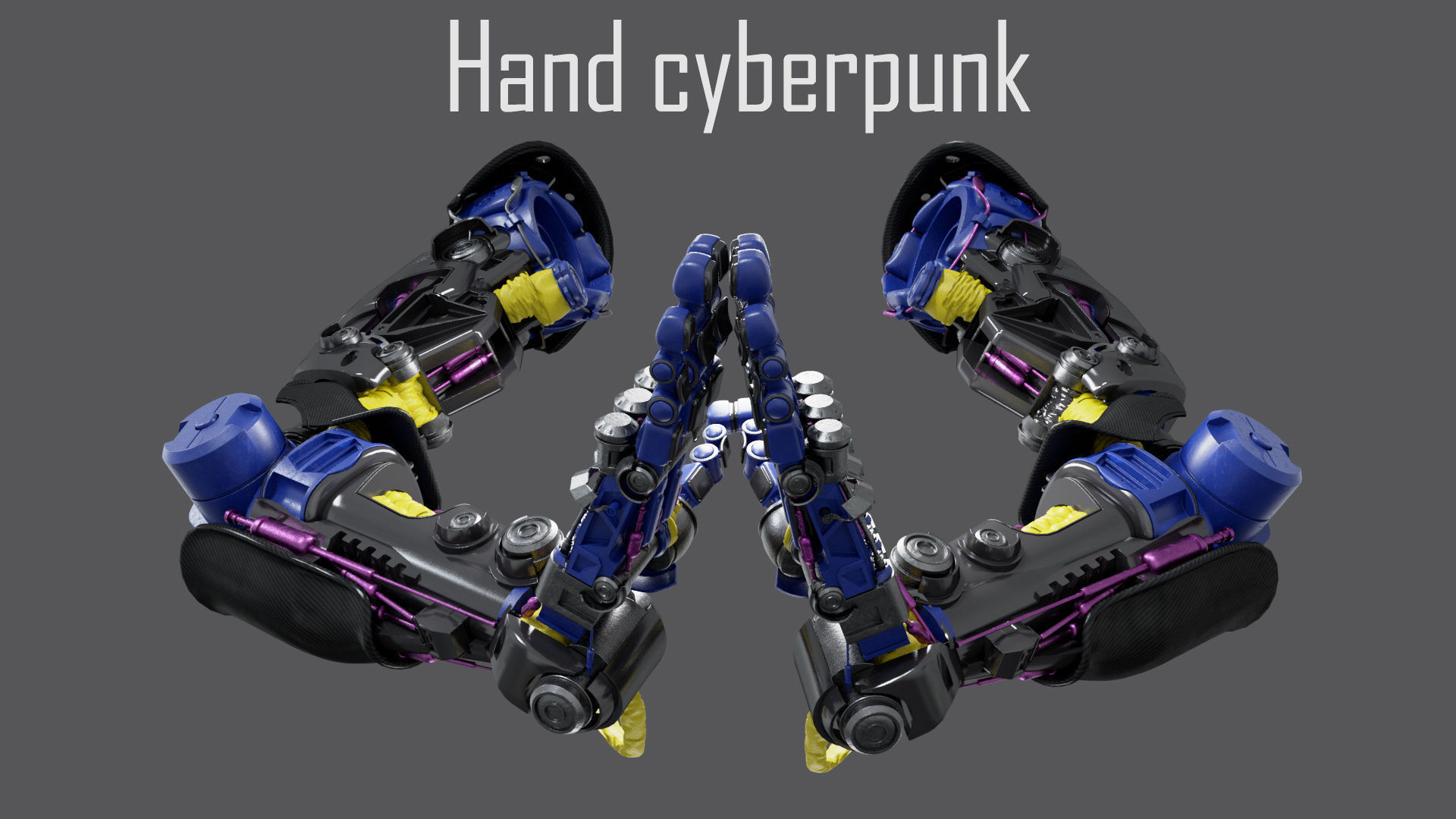 Hand cyberpunk 01 3D model animated rigged | CGTrader