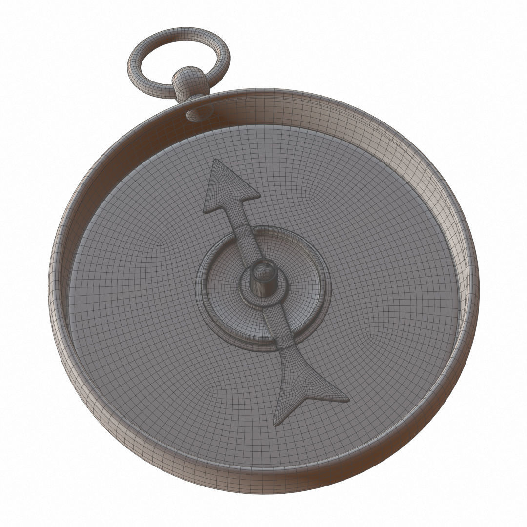3D model Vintage Brass Compass 3 3D model with PBR textures VR / AR ...