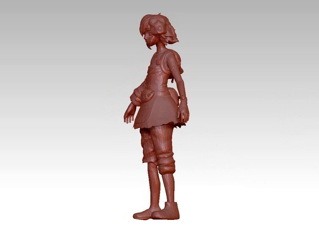 poor girl beautiful cartoon 3D model 3D printable | CGTrader