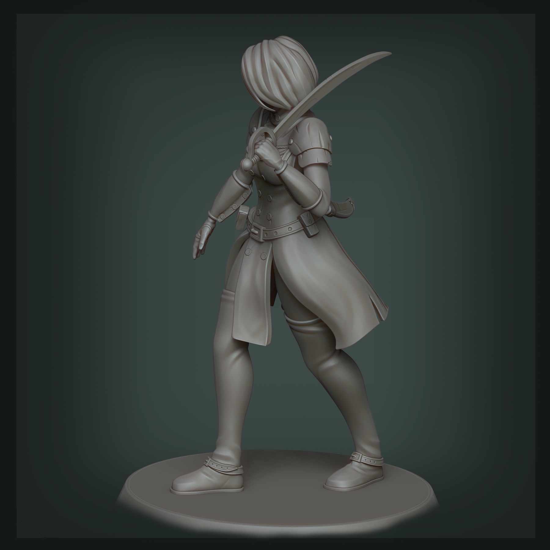 Robber woman holding sword 3D model 3D printable | CGTrader