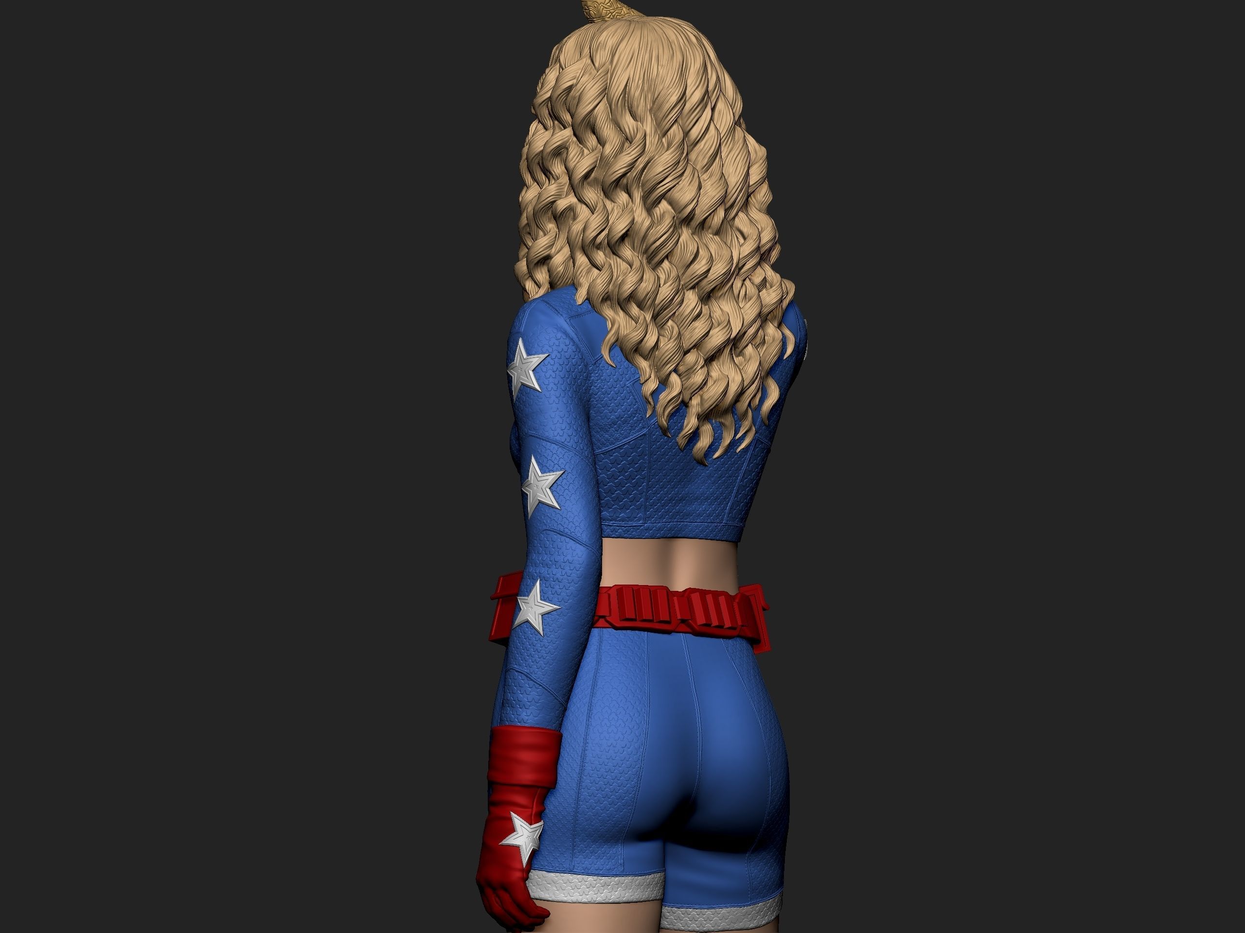 Stargirl captain america statue with spear 3D model 3D printable | CGTrader