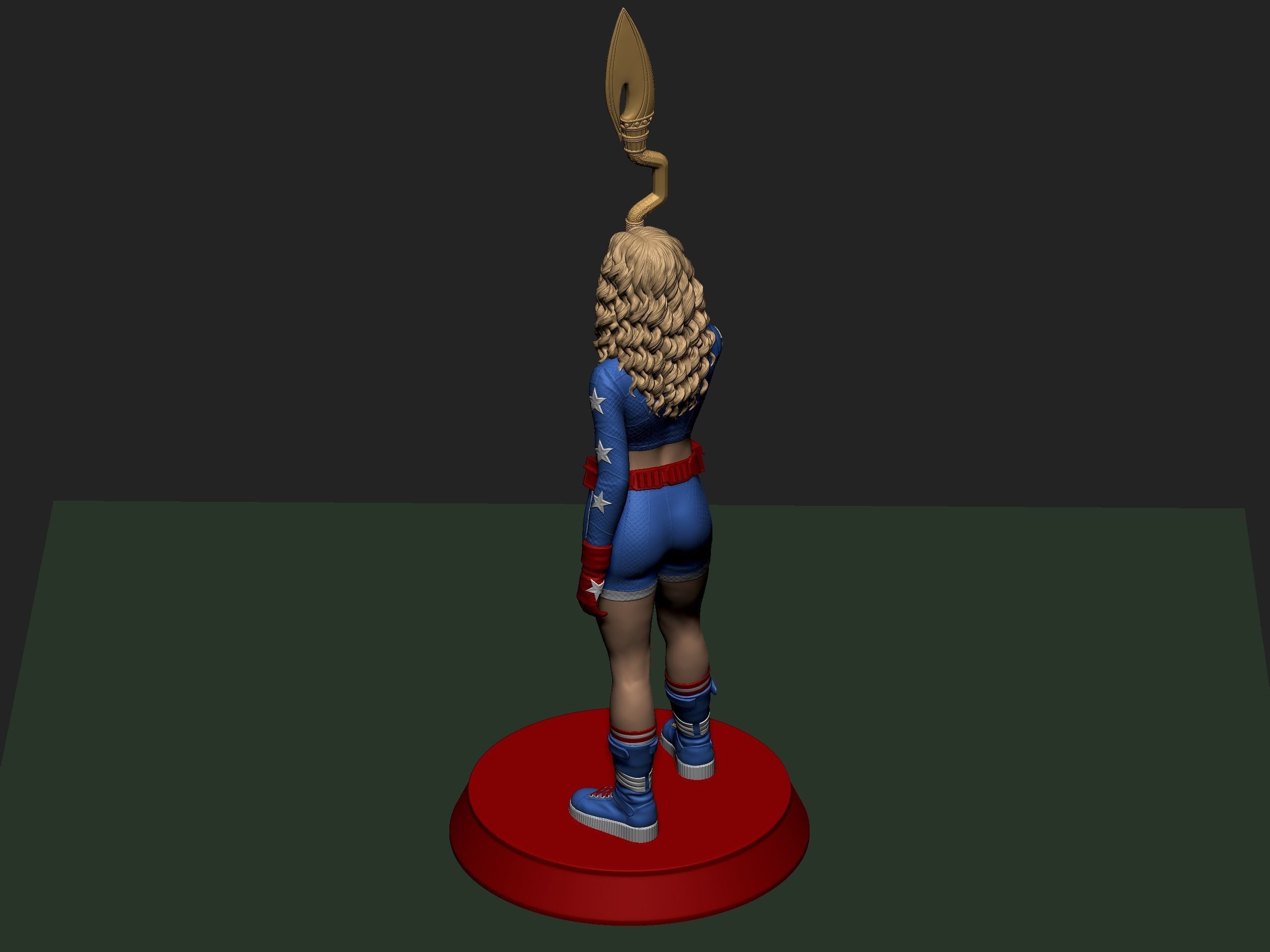 Stargirl captain america statue with spear 3D model 3D printable | CGTrader