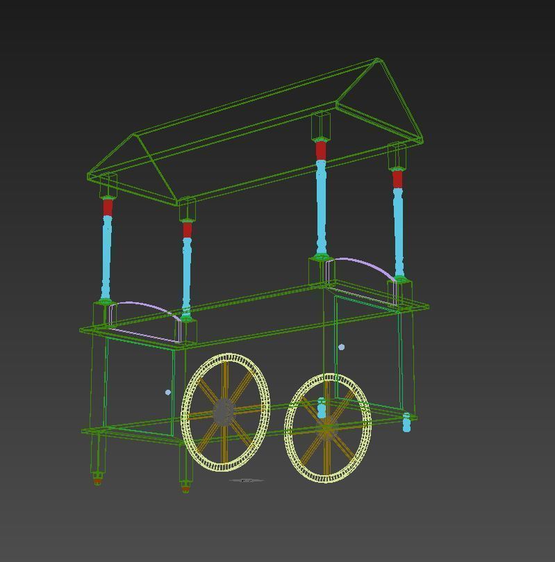 3D model Cart design 2 wooden VR / AR / low-poly | CGTrader